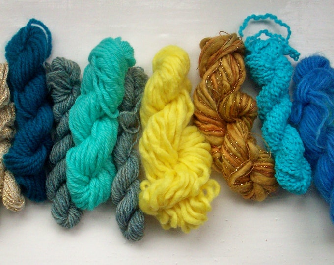 Grab Bag Assorted Yarn 50g Yellow Beige Turquoise M0117-5 - Etsy