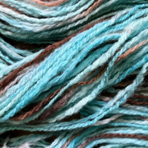 Handspun, Hand Painted Shetland Yarn - Turquoise Blue, Aqua and ...