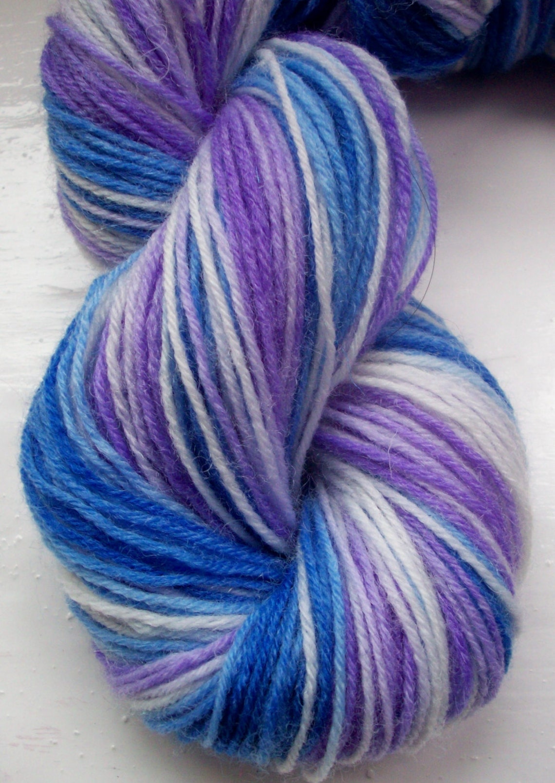 Sock Yarn Hand Dyed Wool Dip Dyed Violet Blue Bold and - Etsy