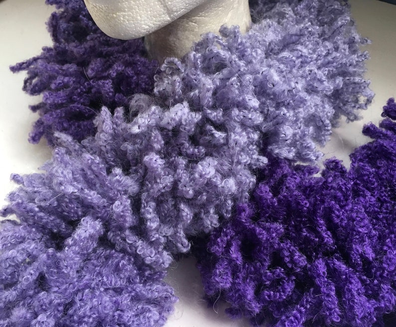 Fun fashion scarf vegan knit swirly poodle yarn colours | Etsy