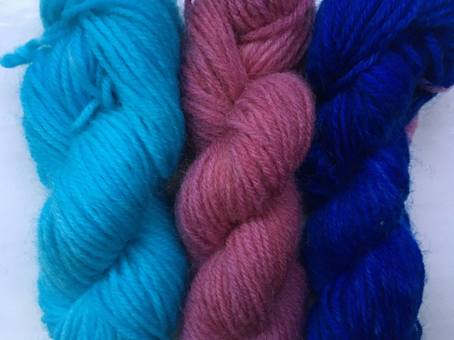Hand Dyed Mini Skein Set , Bright Rainbow, Sock Wool, Semi Solid Colour ...