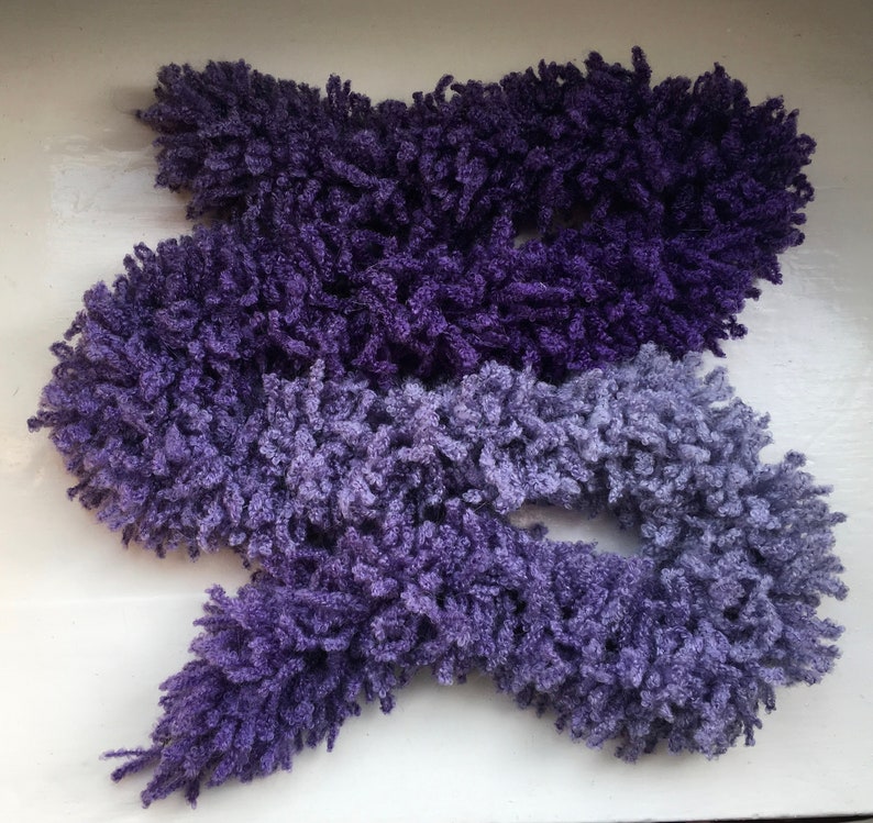 Fun fashion scarf vegan knit swirly poodle yarn colours | Etsy