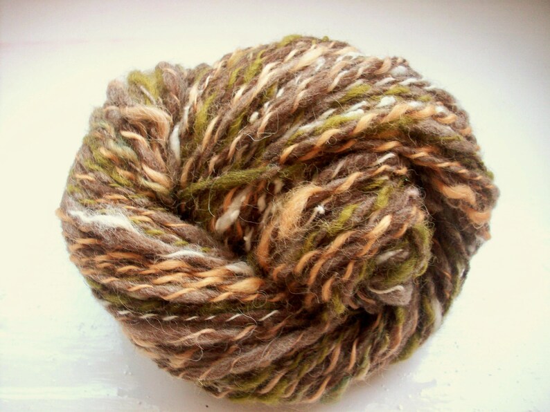 Handspun art yarn chunky various wools hand dyed woodland | Etsy