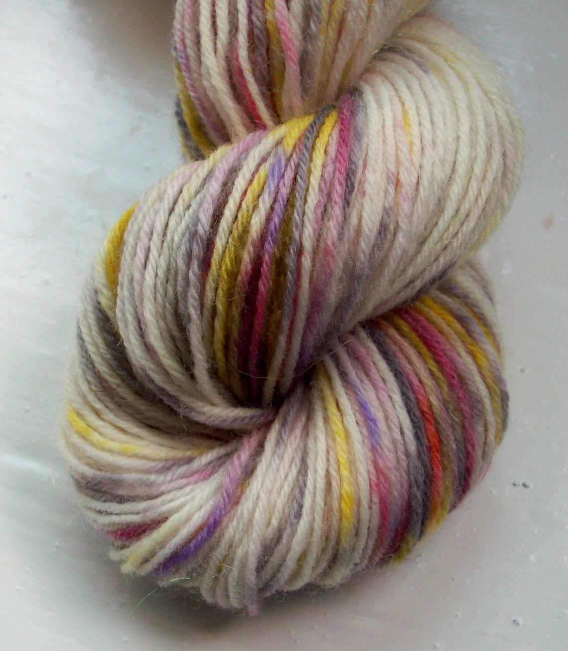 Sock Yarn Kit Unique Hand Painted Merino Purple Gold Crocus - Etsy