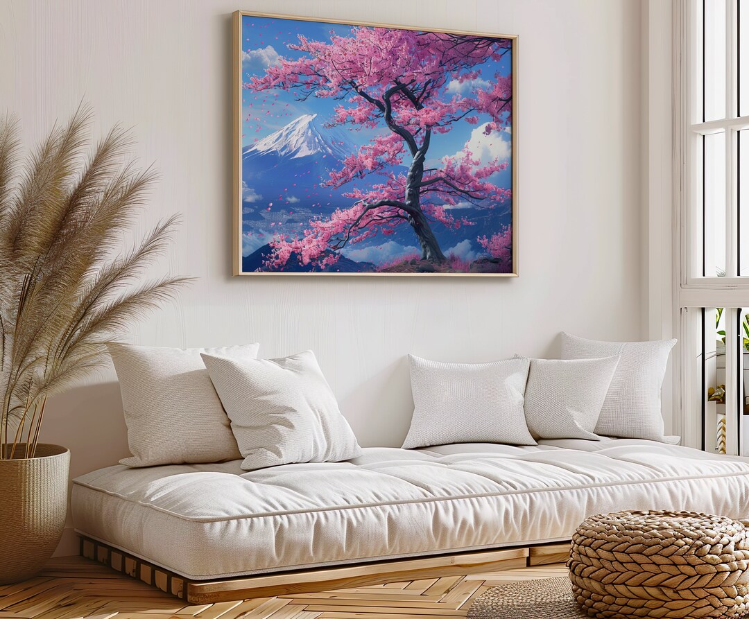 Cherry Blossom Tree, Japanese Wall Print, Asian Print, Canvas Print ...