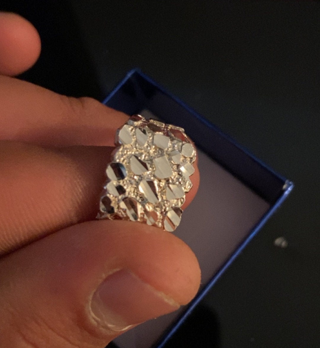 Silver Nugget Rings - Etsy