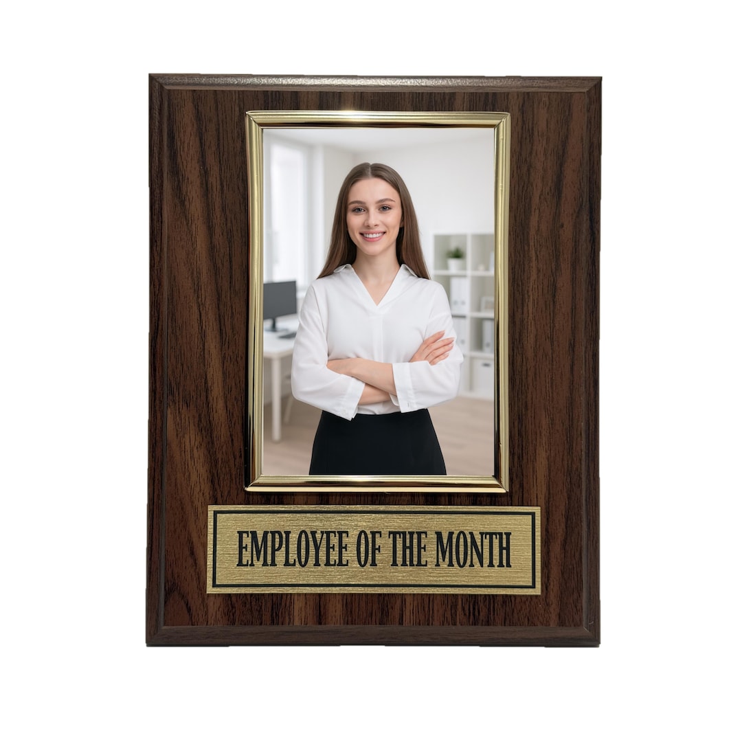 Employee of the Month Award Plaque With Bonus Magnet, Walnut Finish - Etsy