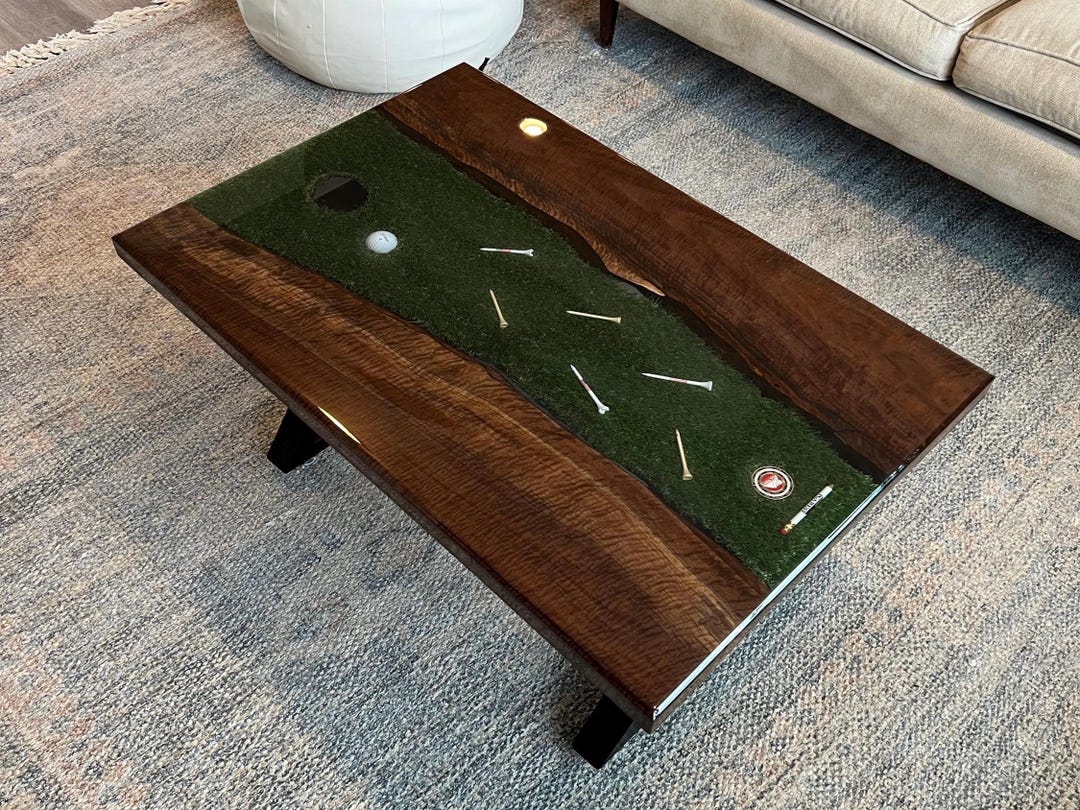 Made to Order! Golf Themed Live Edge Epoxy Table - Etsy