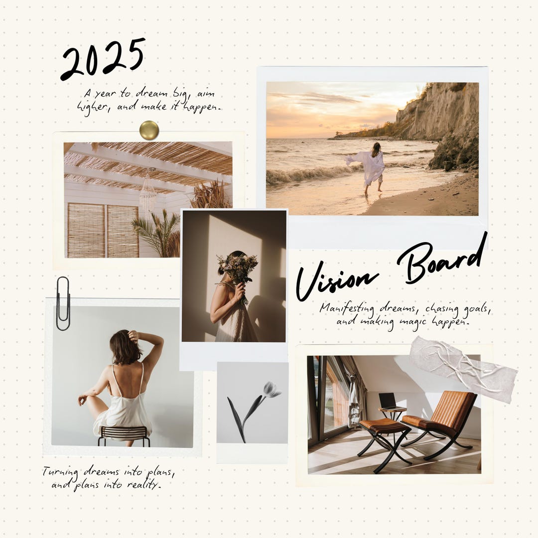 Interactive Digital Vision Board Pack | Canva + Notion Templates ...