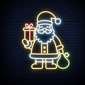 Christmas Santa Neon Sign | Custom Neon Sign | Christmas Sign | Santa ...