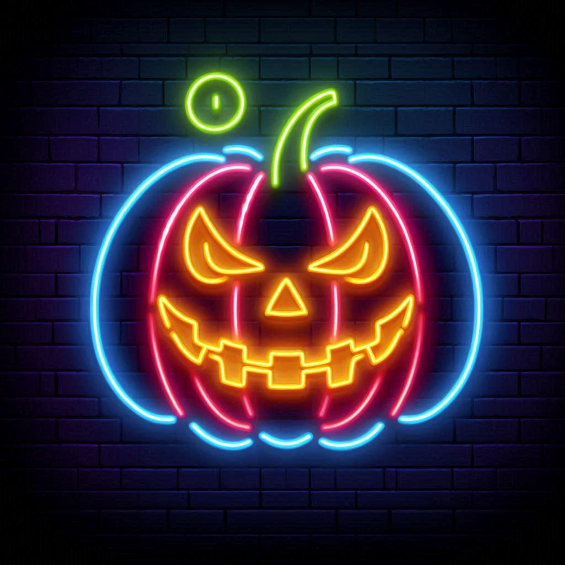 Halloween Pumpkin Neon Sign Wall Decor, Halloween Home Decor, Horror ...