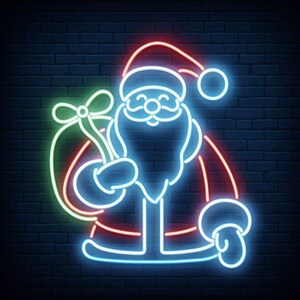 Christmas Santa Neon Sign | Custom Neon Sign | Christmas Sign | Santa ...