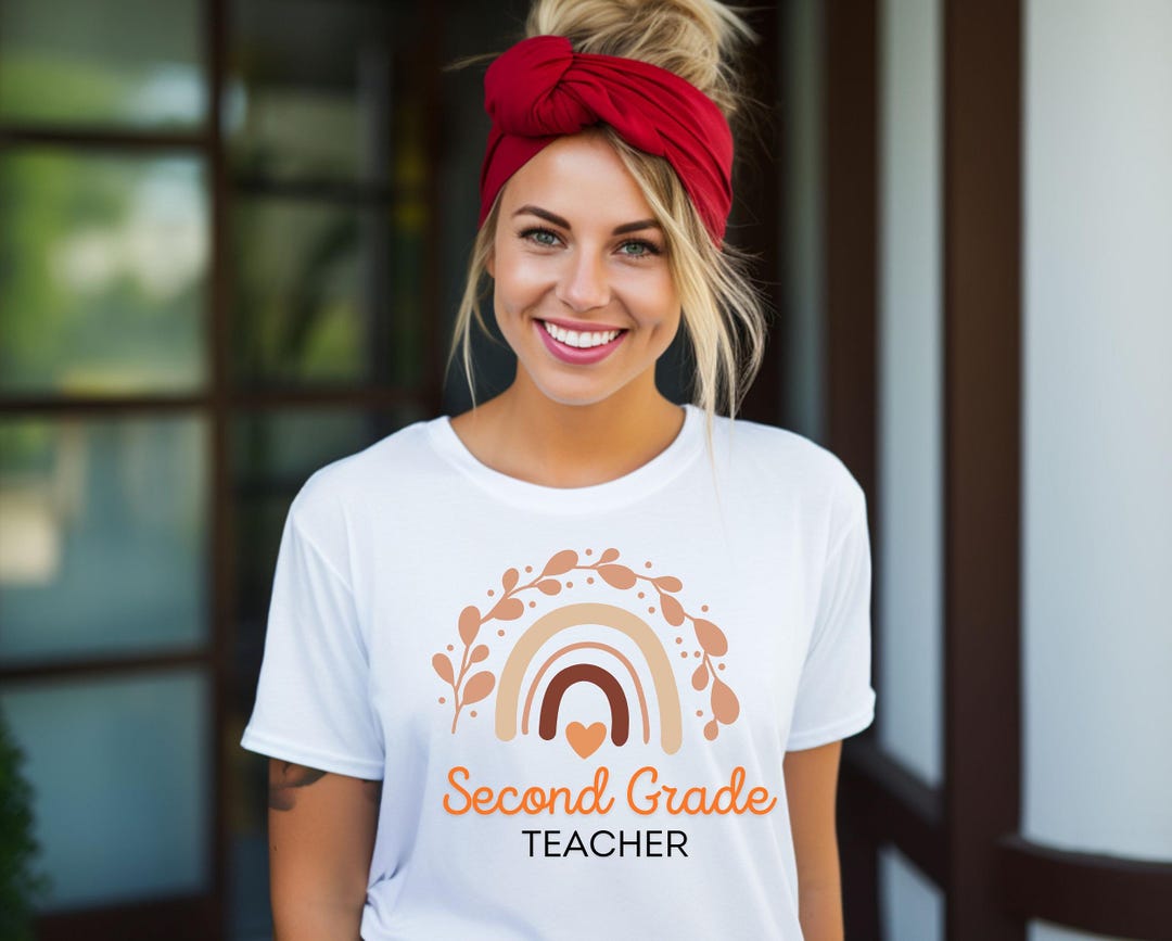 Second Grade Teacher Shirt Teacher, Second Grade Teacher Rainbow Shirt ...