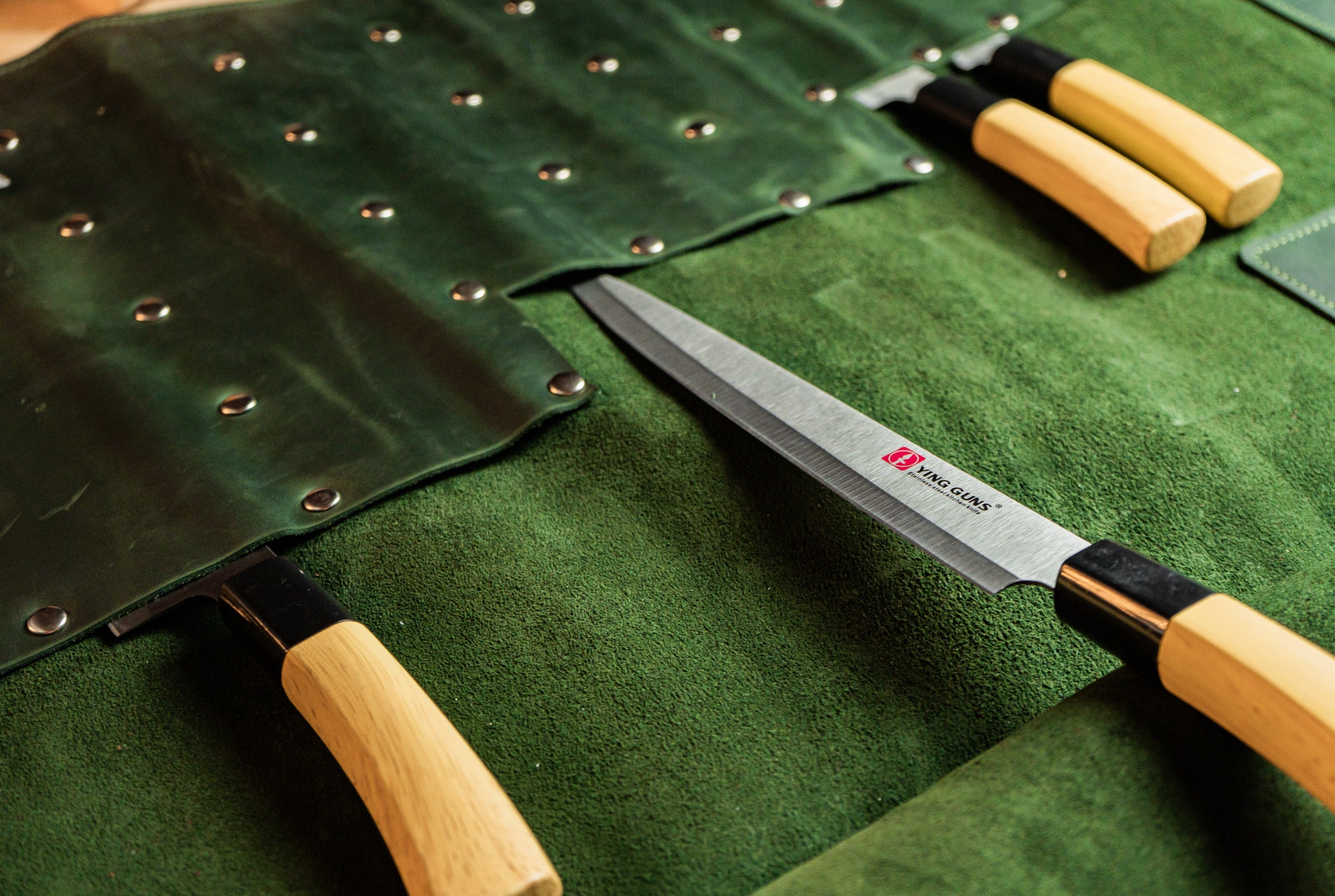 Chef Knife Bag and Leather Tool Roll Personalized Leather Knife Roll ...