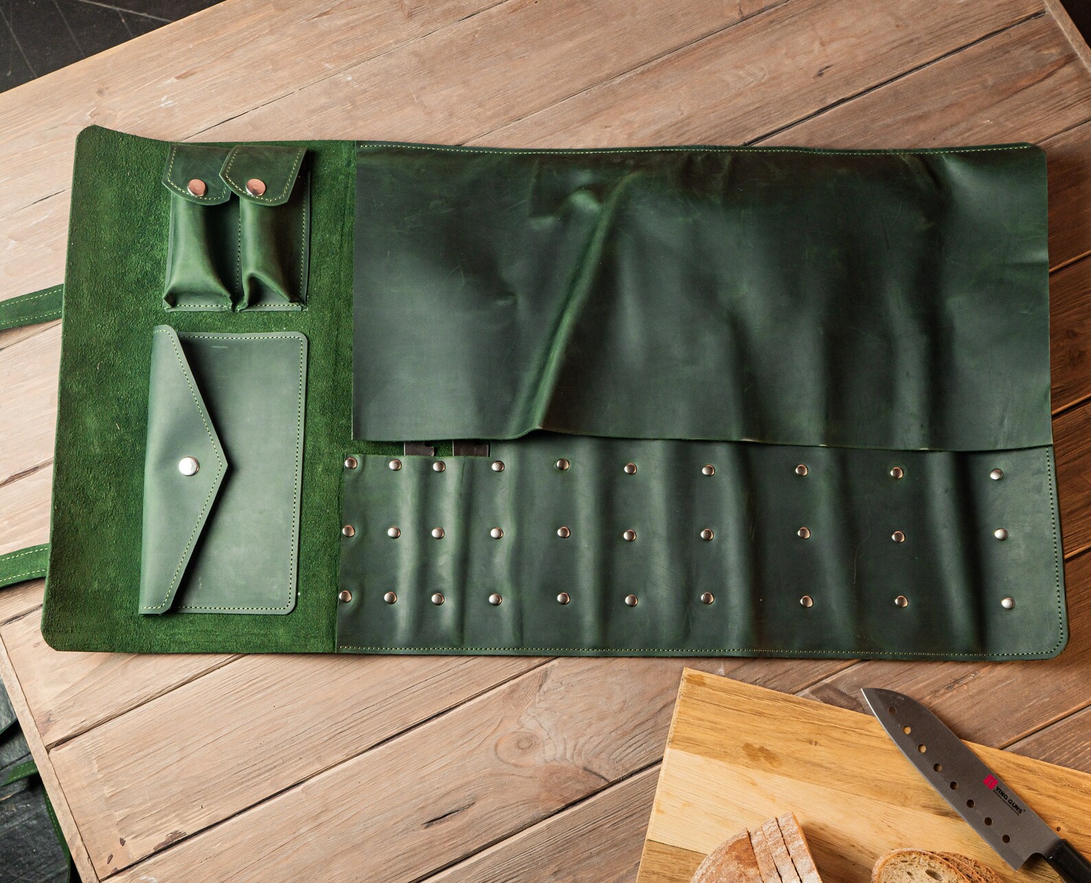 Chef Knife Bag and Leather Tool Roll Personalized Leather Knife Roll ...