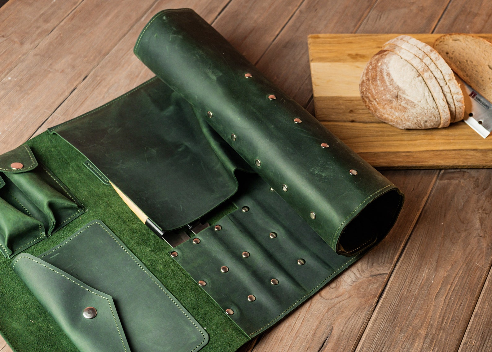 Chef Knife Bag and Leather Tool Roll Personalized Leather Knife Roll ...