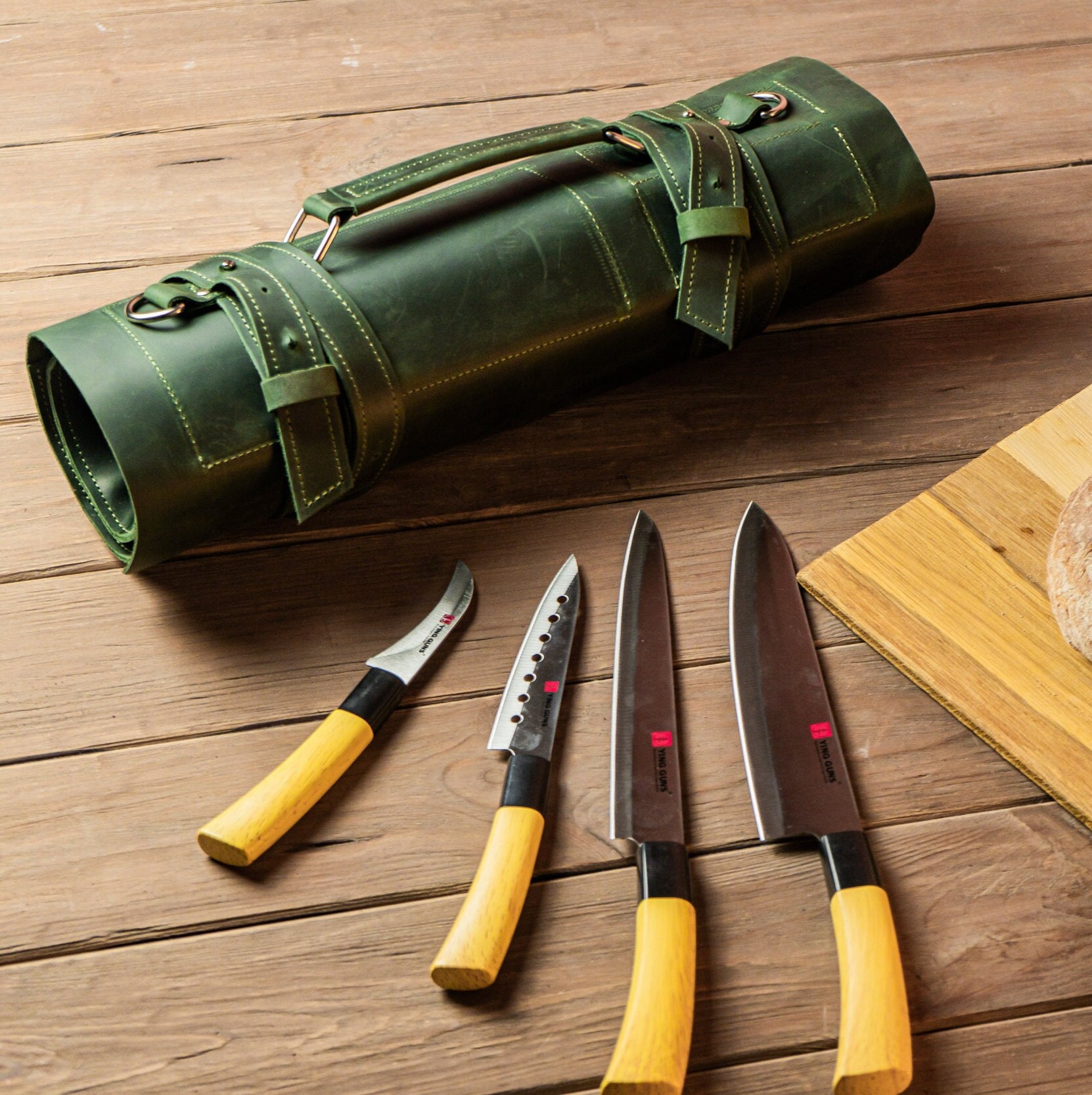 Chef Knife Bag and Leather Tool Roll Personalized Leather Knife Roll ...