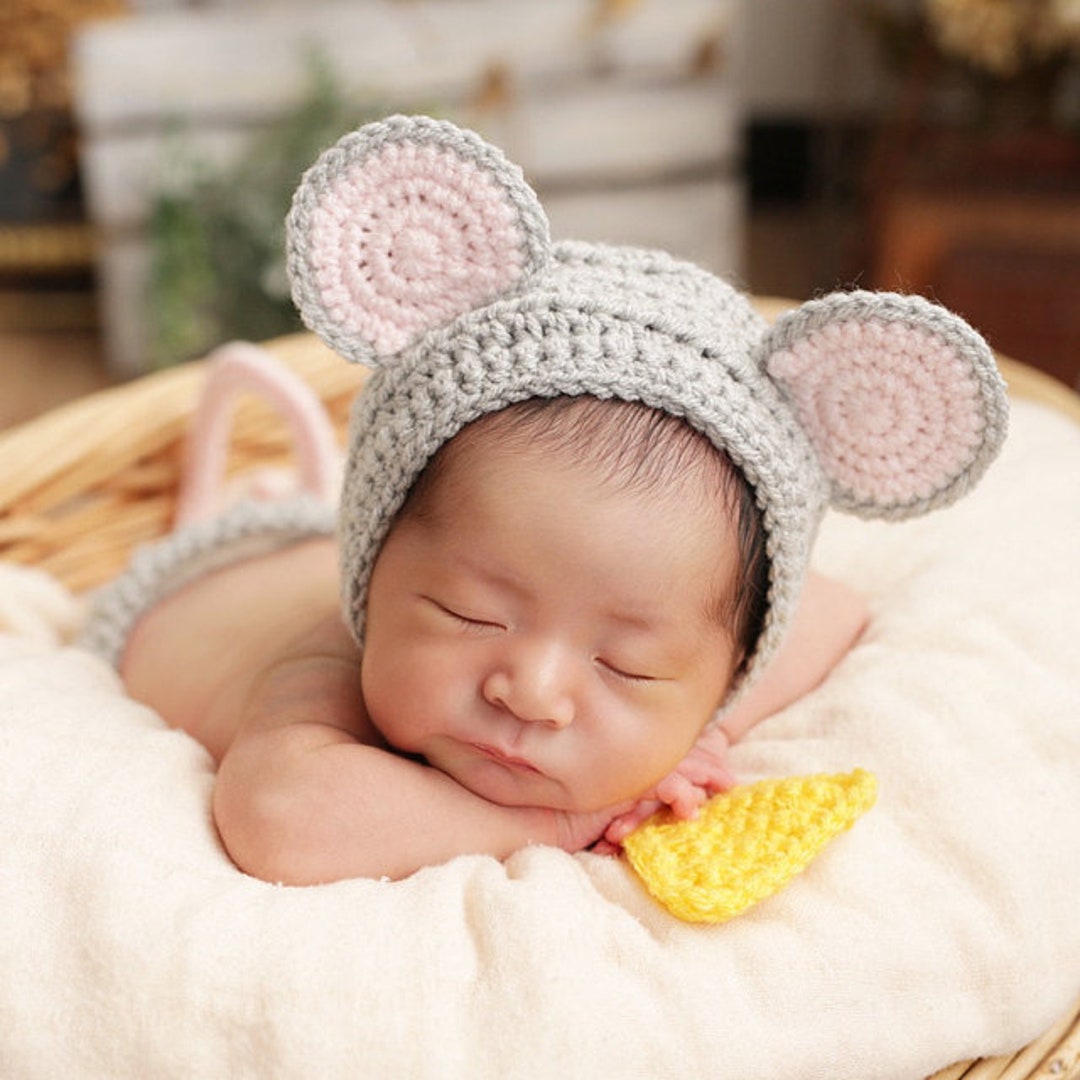 Mouse Hat - Year of Rat - Crochet Mouse Costume - Baby Hat - Newborn ...