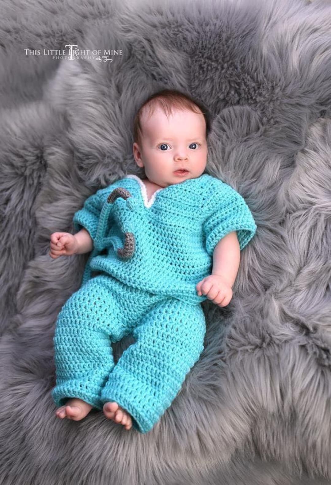 Doctor Scrubs Set - Newborn Scrubs- Baby Scrubs - Hospital Scrubs ...