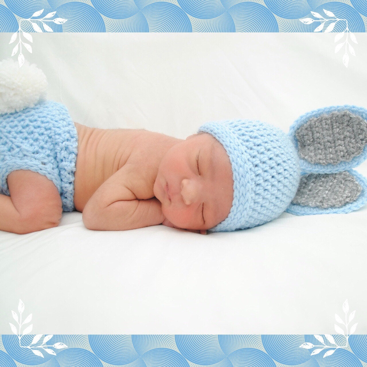 Baby Bunny Set - Crochet Bunny Hat Diaper Cover - Animal Hat - Newborn ...