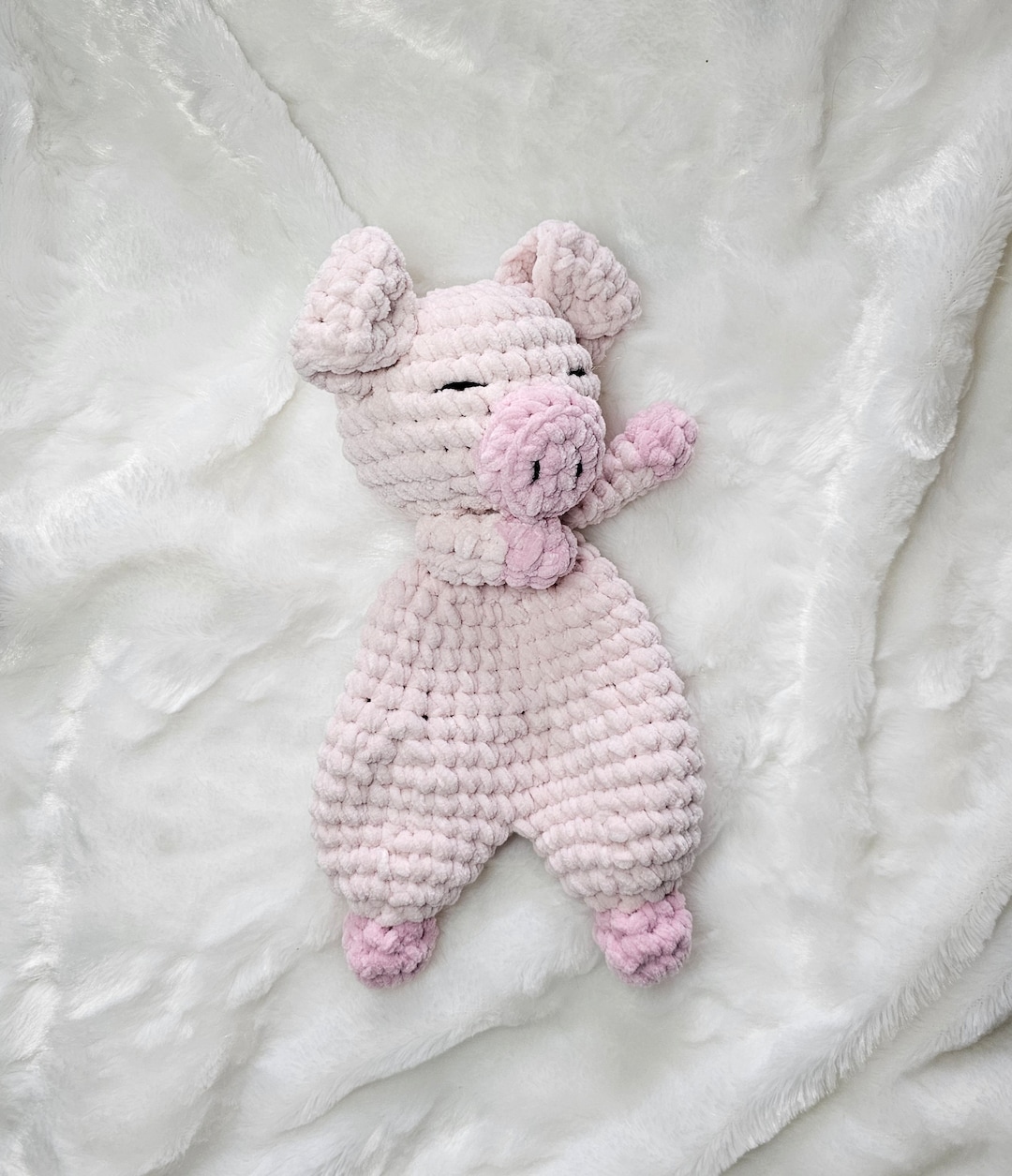 Pig Lovey-pig Snuggly-crochet Pig Lovey-pig Plush-pig Stuffie-animal ...