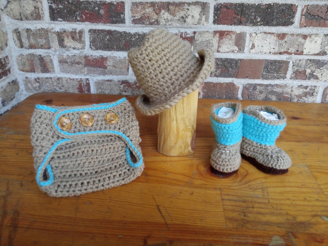 Newborn Cowboy Outfit- Baby Cowboy Set - Cowboy Hat- Cowboy Boots ...