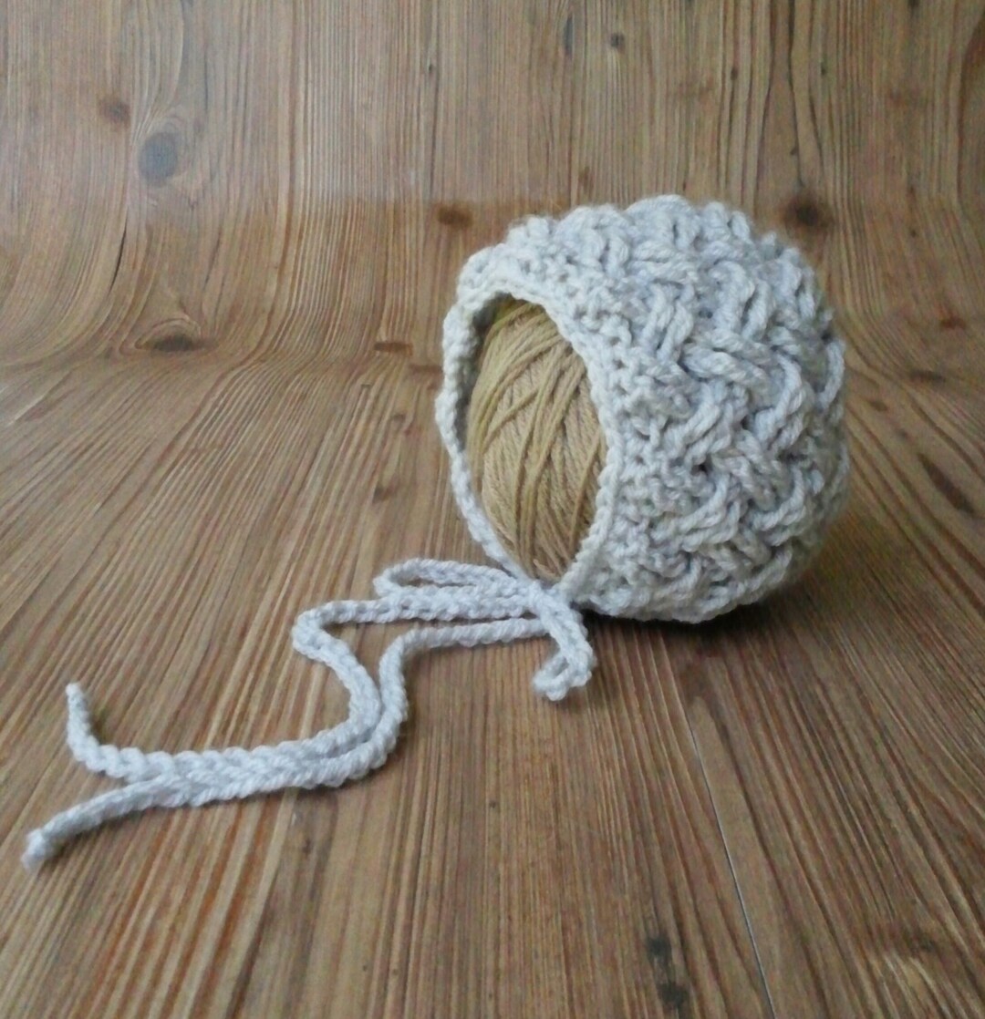 Baby Bonnet Baby Hat Diagonal Weave Bonnet Photography Prop Newborn 0-3 ...
