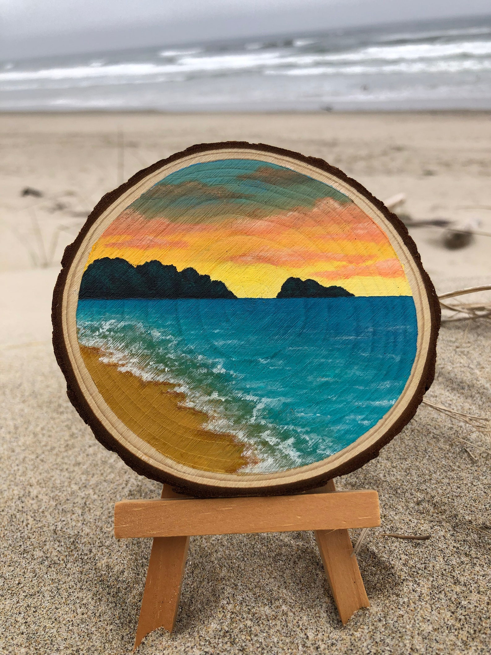 Hand Painted Fridge Magnets | Wood Slice Paintings | Fridge Art | Wood ...