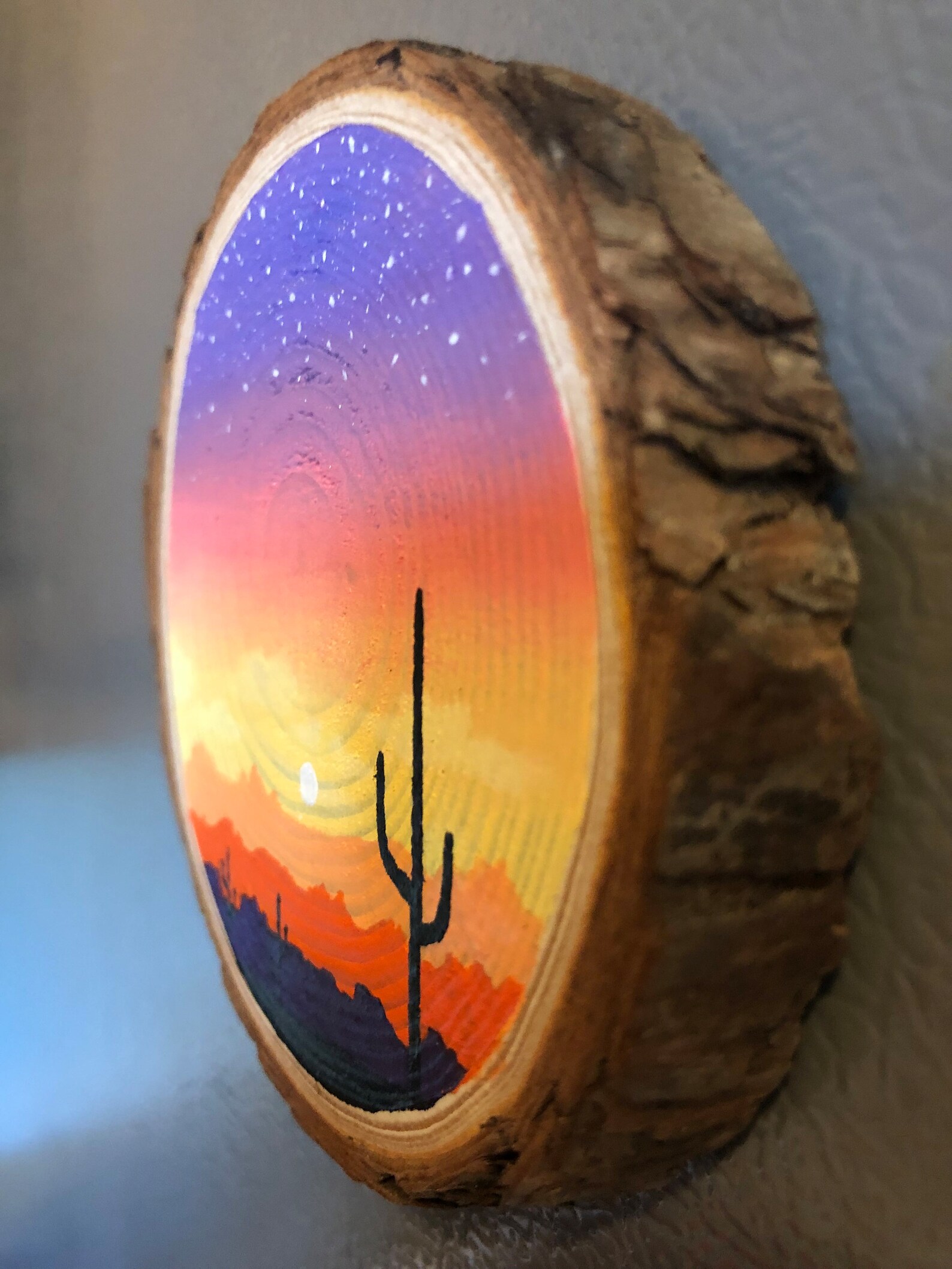 Hand Painted Fridge Magnet Painted Wood Slice Wood Slice Magnet Wood ...