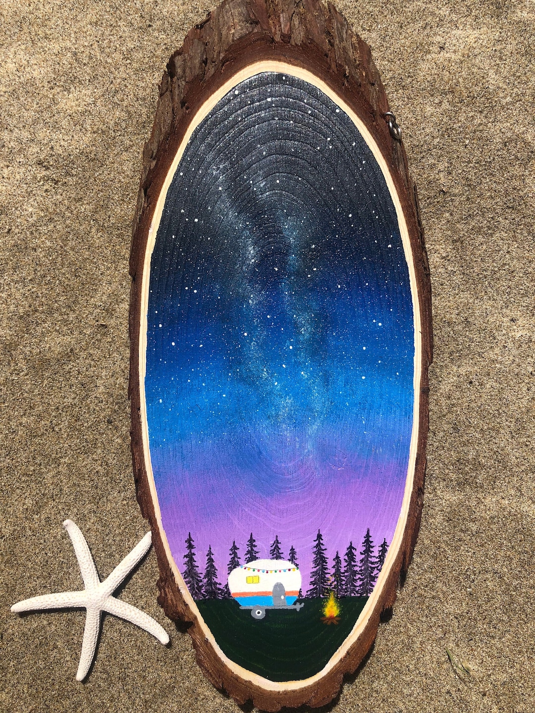 Hand Painted Wood Slice | Wood Slice Painting | Wood Slice Wall Art ...