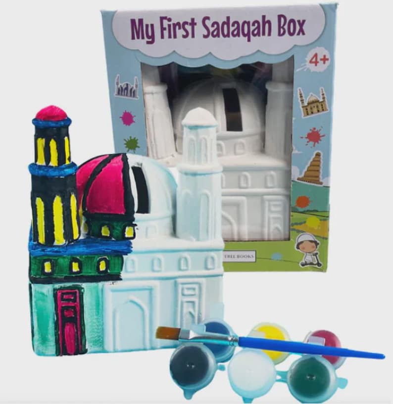 My First Sadaqah Box - DIY Paint Your Own Kit - Mosque Shaped Money ...