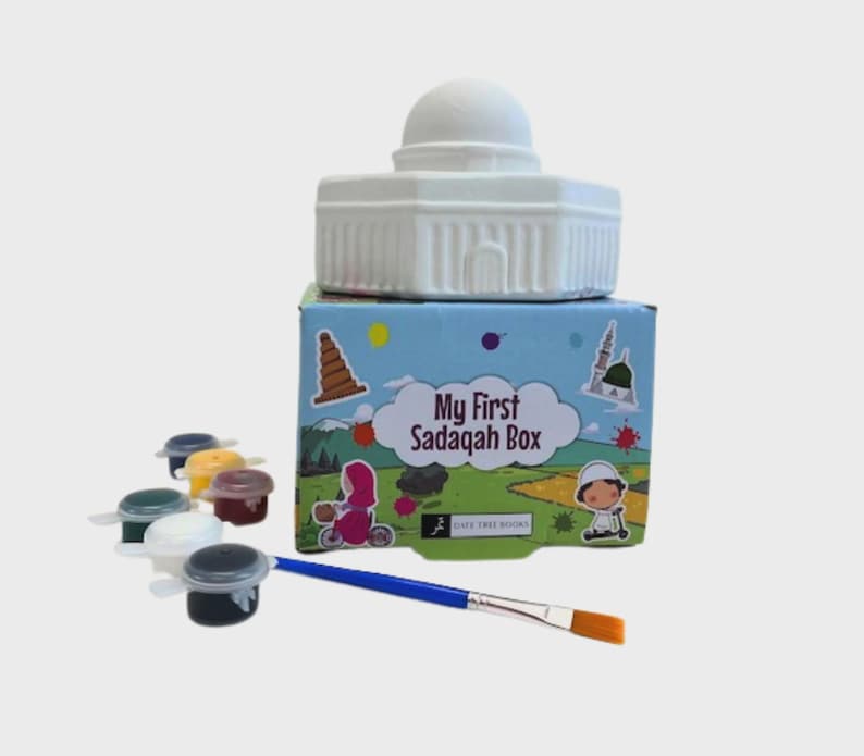 My First Sadaqah Box - DIY Paint Your Own Kit - Mosque Shaped Money ...