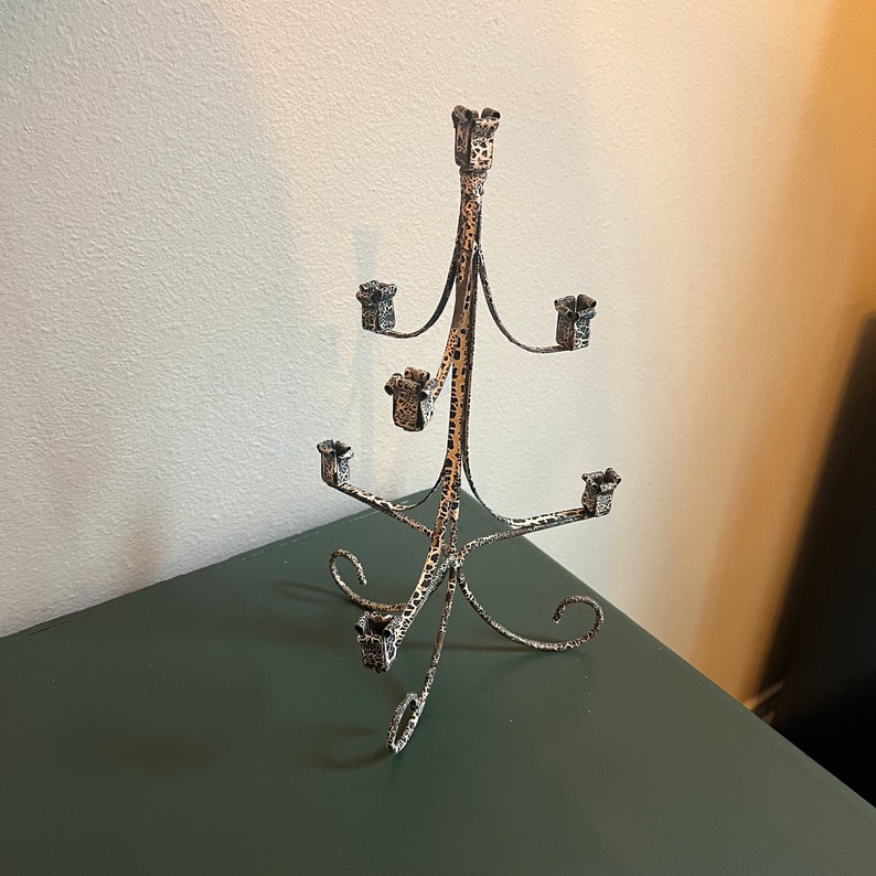 Vintage Metal Candle Holder Tree, Candelobra, 13” Tall, Six Holders ...