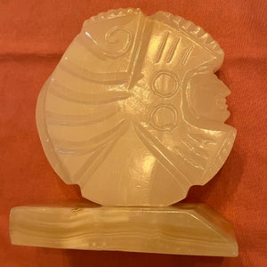 Vintage White Stone Aztec Art Object - Etsy