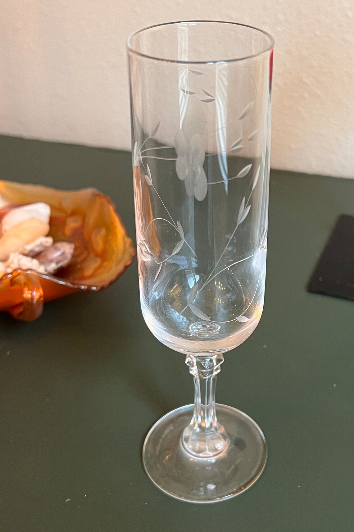 Vintage Princess House Bordeaux Clear Crystal Etched Fluted Champagne ...