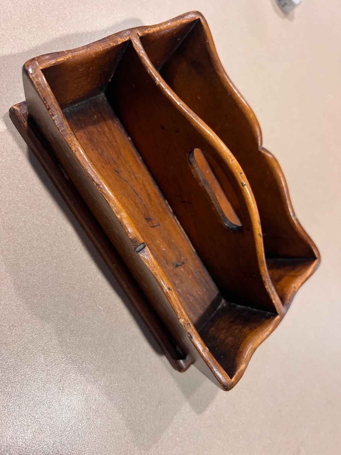 Vintage Small Wooden Caddy / Holder - Etsy