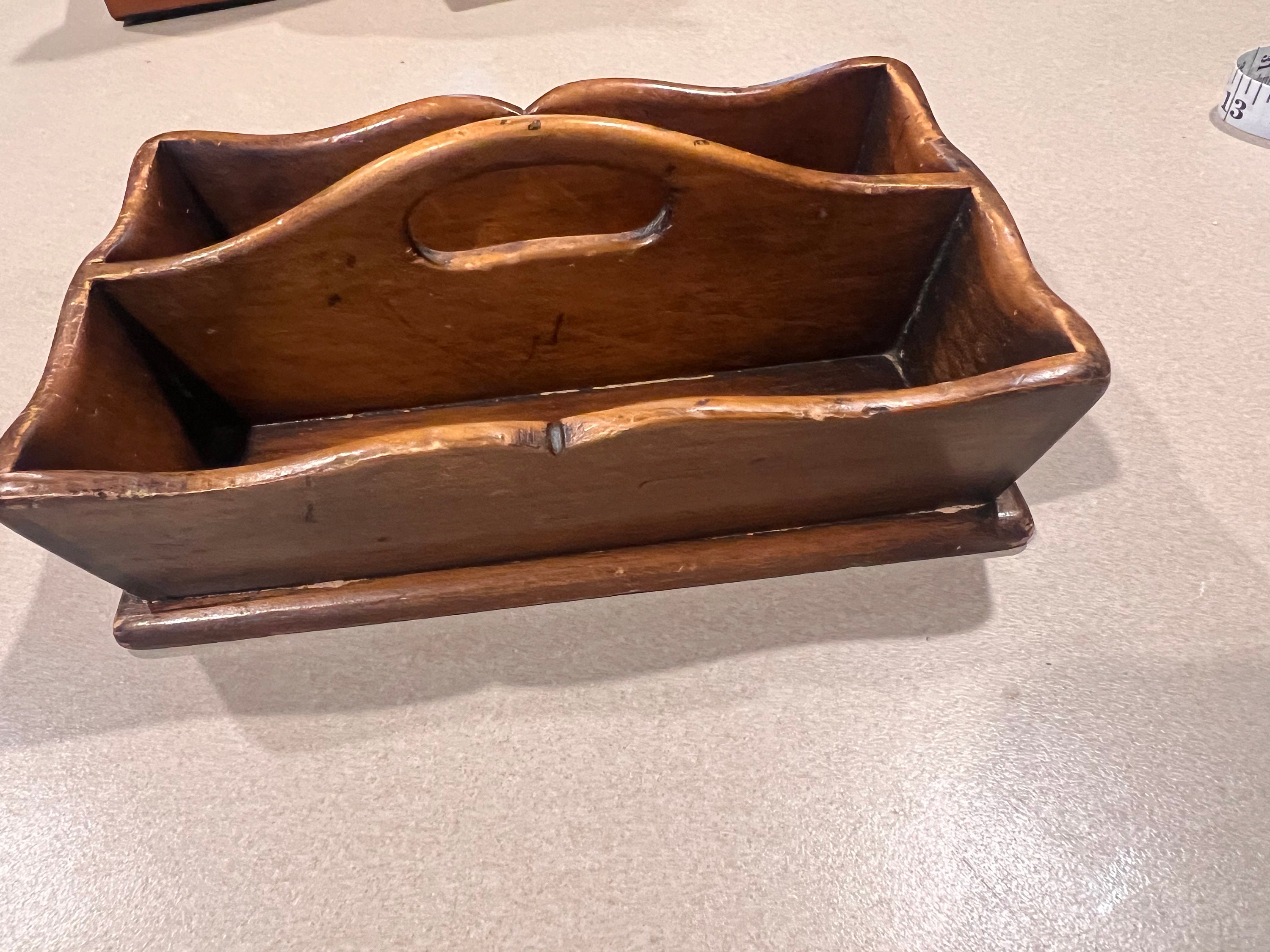 Vintage Small Wooden Caddy / Holder - Etsy