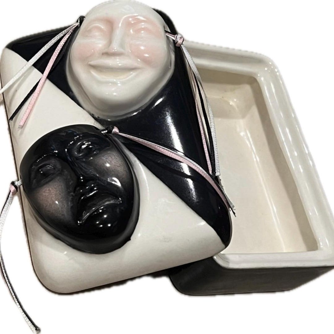 Vintage Midcentury Modern (1987) Ronnie’s Ceramic Co. Comedy Tragedy ...