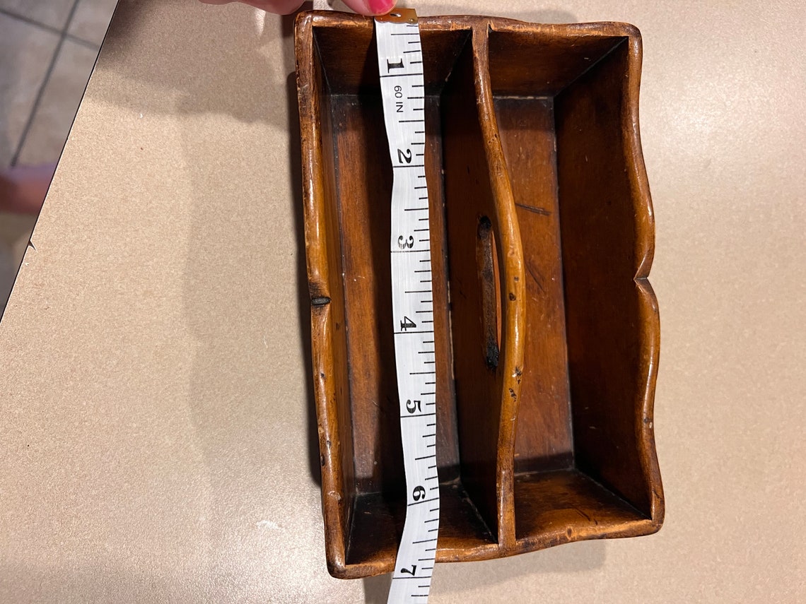 Vintage Small Wooden Caddy / Holder - Etsy
