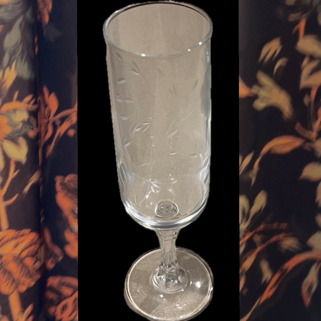 Vintage Princess House Bordeaux Clear Crystal Etched Fluted Champagne ...