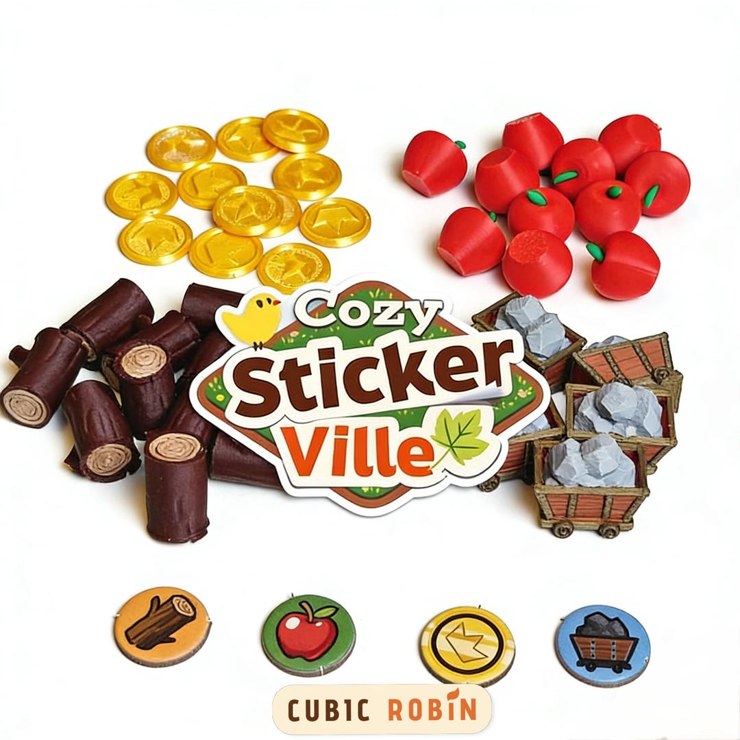 Cozy Sticker Ville Premium Token Upgrade Insert Organzior Containors - Etsy