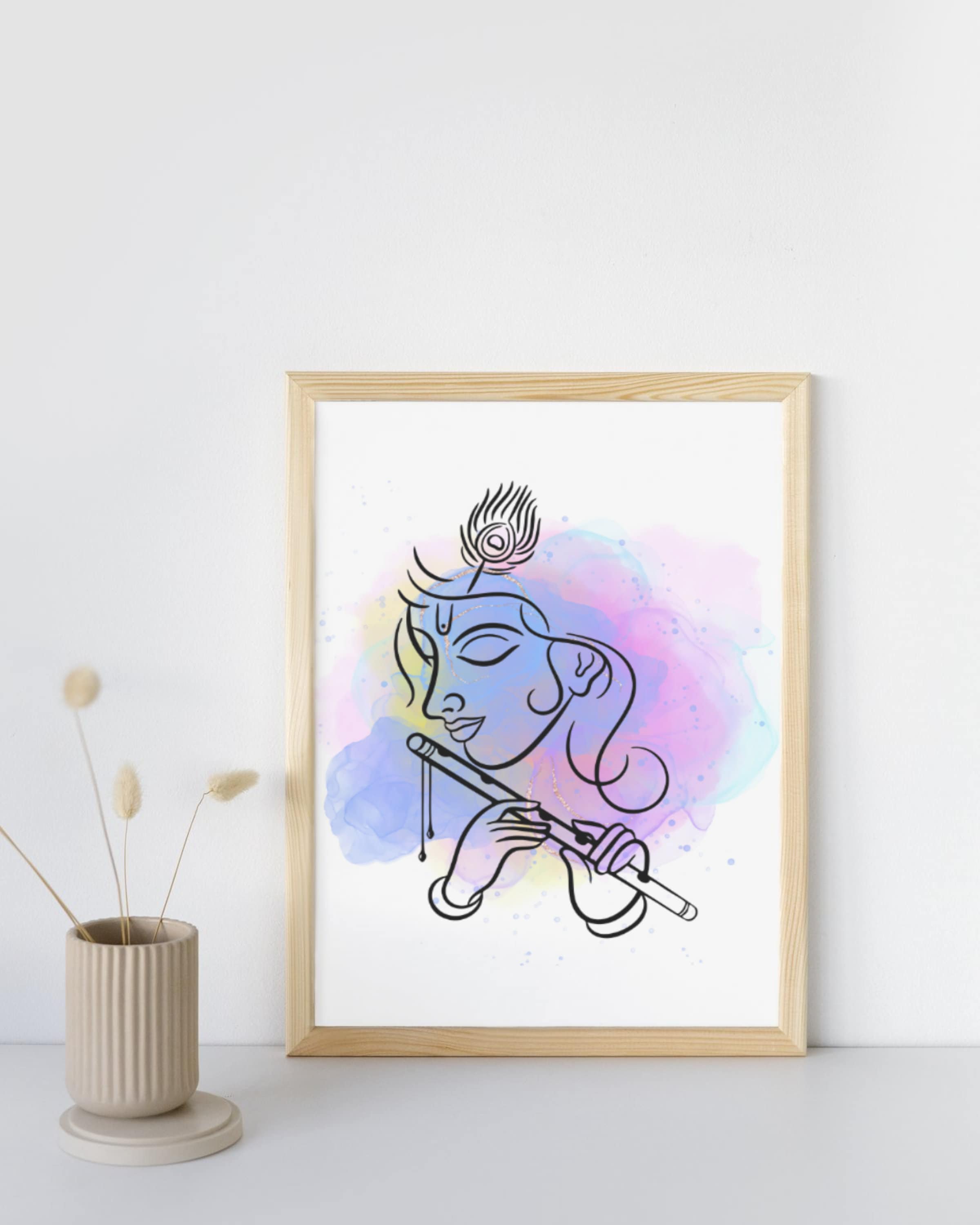 Modern Krishna Painting | Indian Decor | Contemporary Modern Decor ...