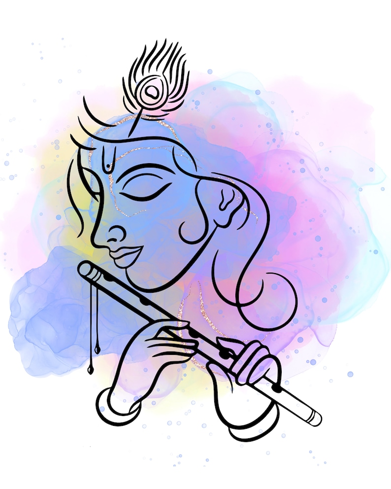Modern Krishna Painting | Indian Decor | Contemporary Modern Decor ...