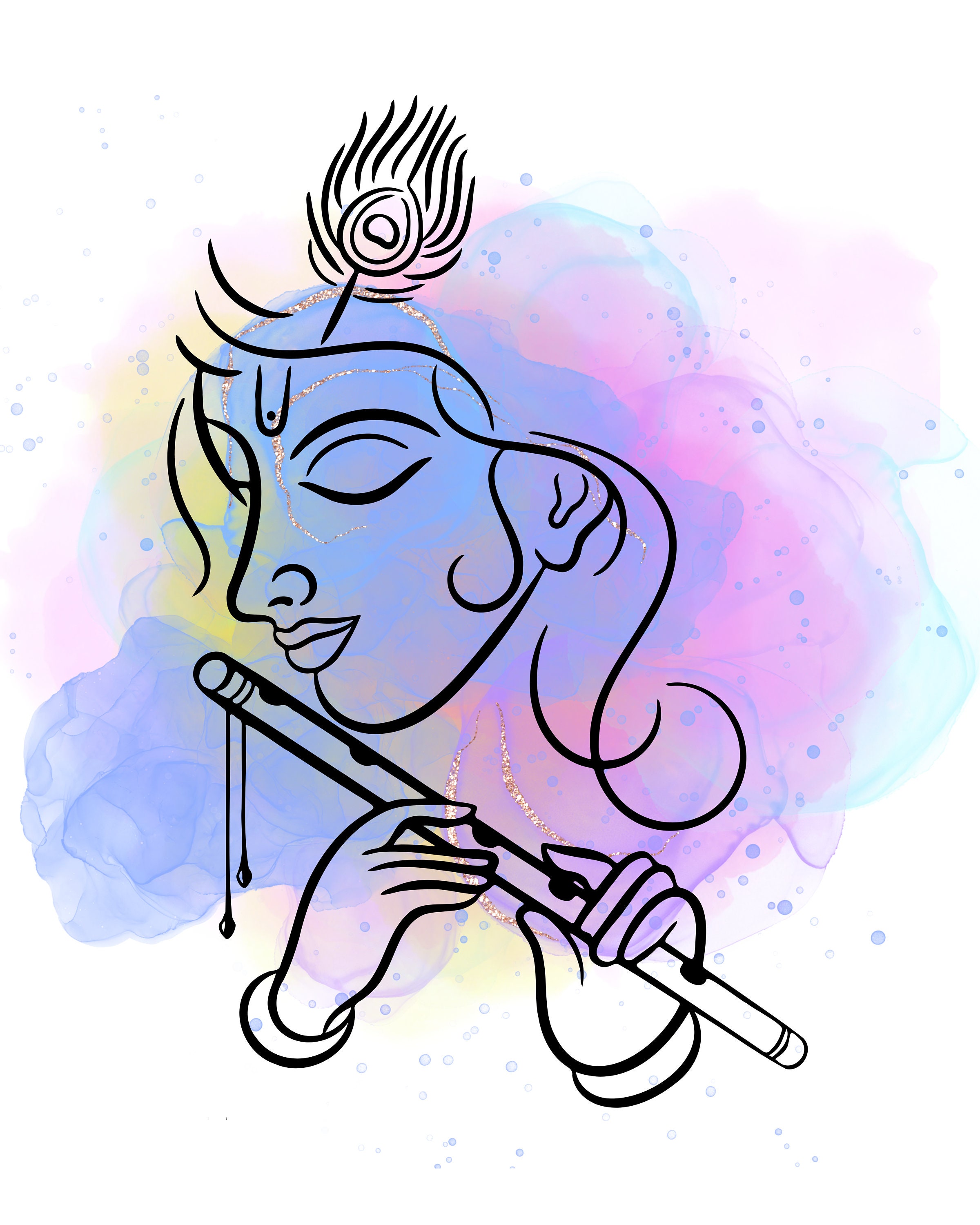 Modern Krishna Painting | Indian Decor | Contemporary Modern Decor ...