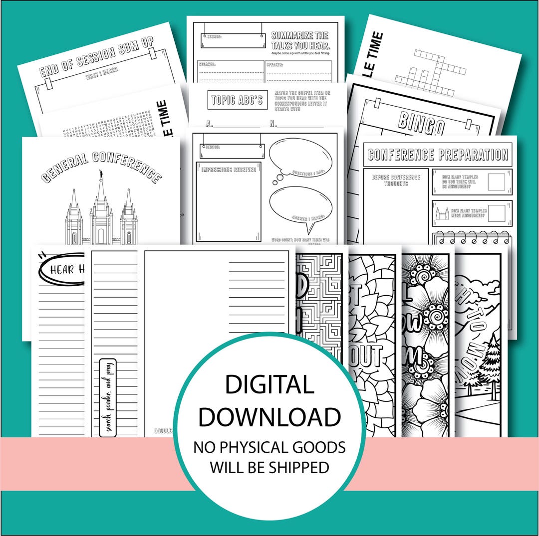 LDS General Conference Coloring & Activity Book | Printable Conference ...