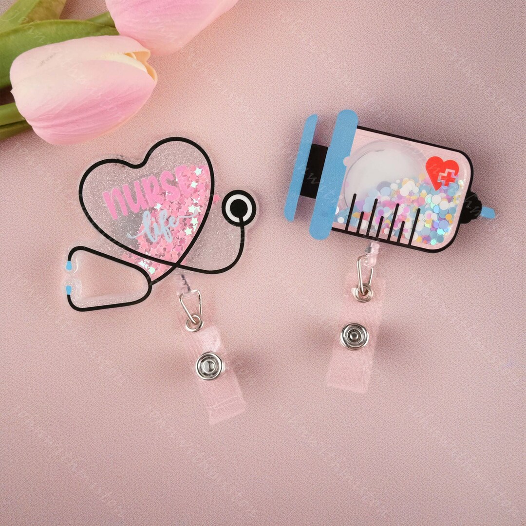Nurse Doctor Hospital Healthcare Badge Reel, Medical Student Glitter ...