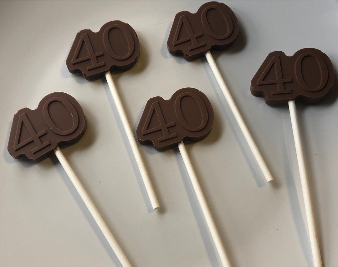 40th Birthday Anniversary Chocolate Lollipops - Etsy