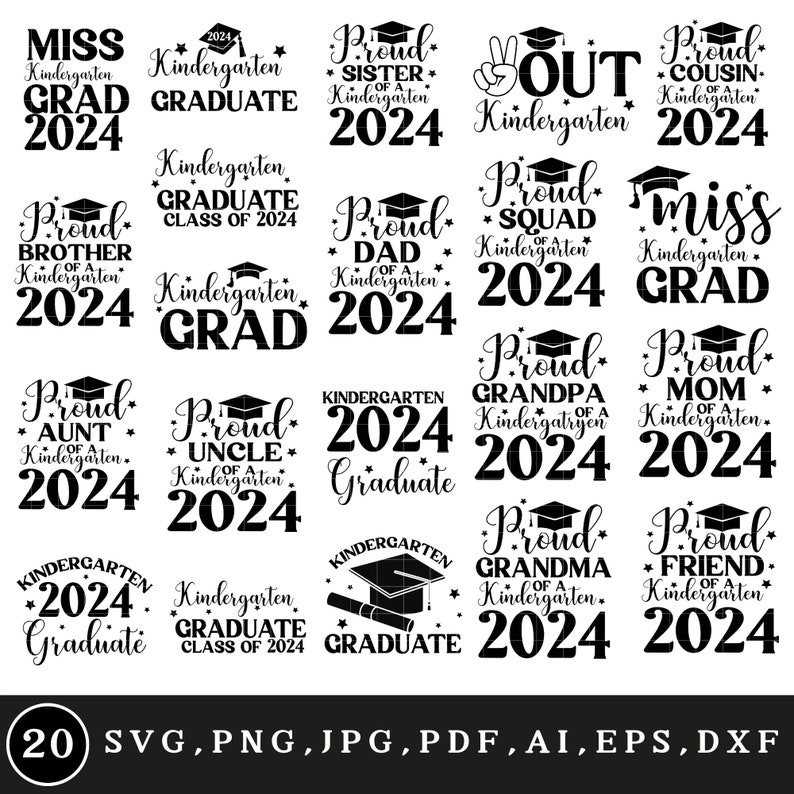 Kindergarten Graduation Svg, Senior 2024 Svg, Graduation Svg, Proud ...