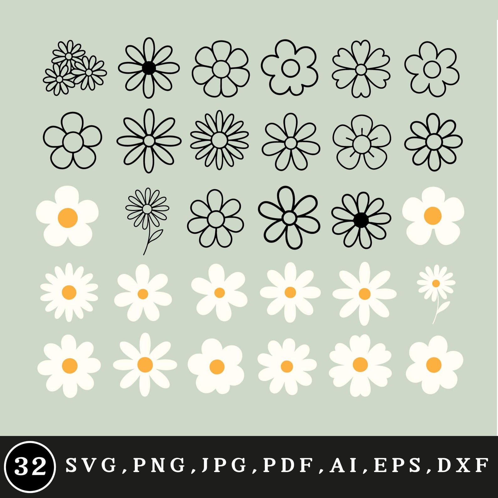 Daisy Flowers Svg Bundle, Daisy Png, Spring Daisy Flowers Shirt Svg ...