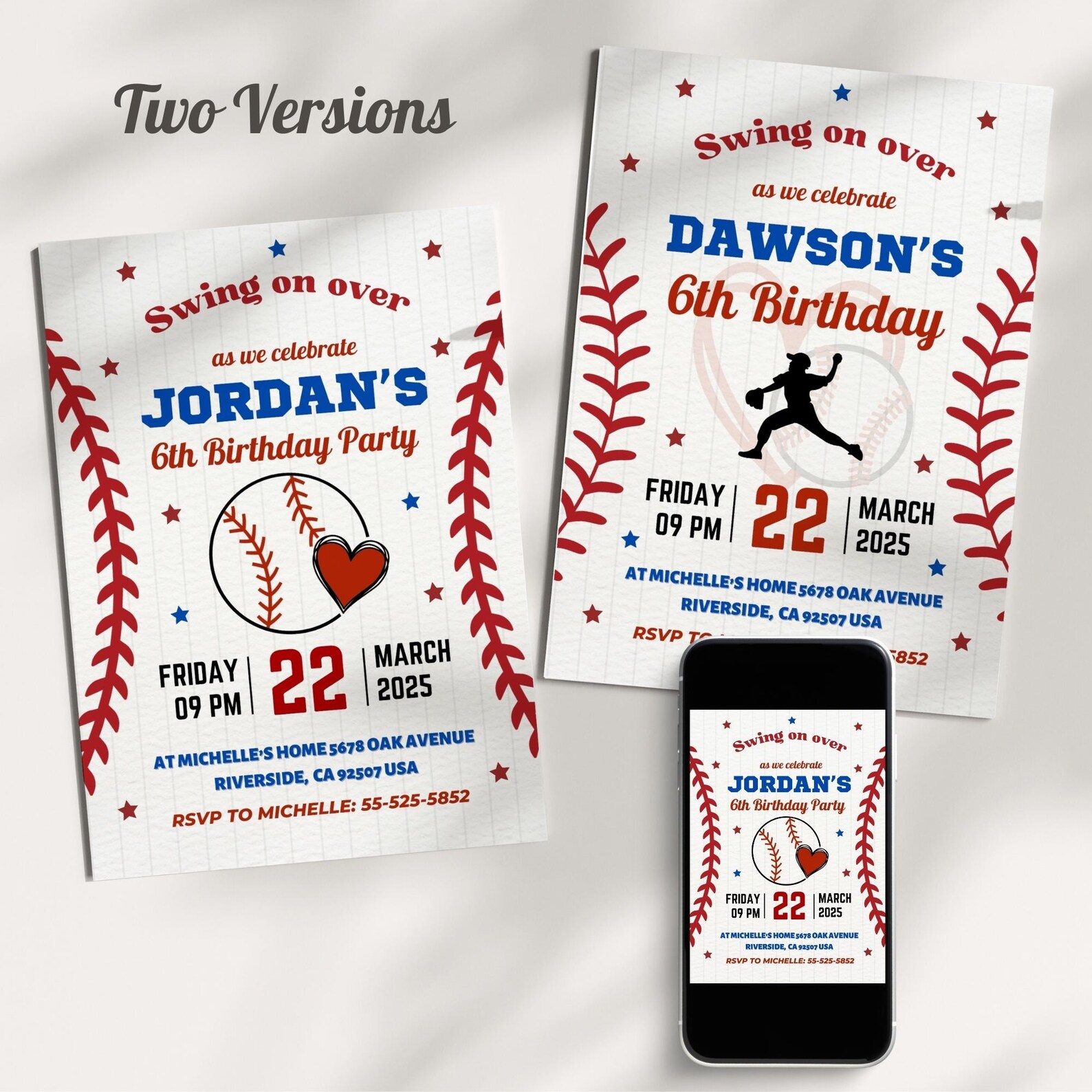 Editable Baseball Birthday Invitation, Baseball Party Invitation ...